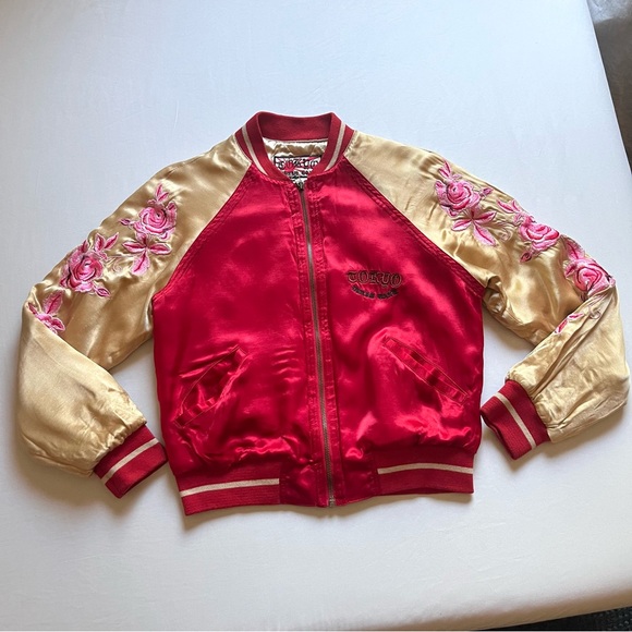tokyo denim bank | Jackets & Coats | Tokyo Denim Bank Red Cream Yellow ...